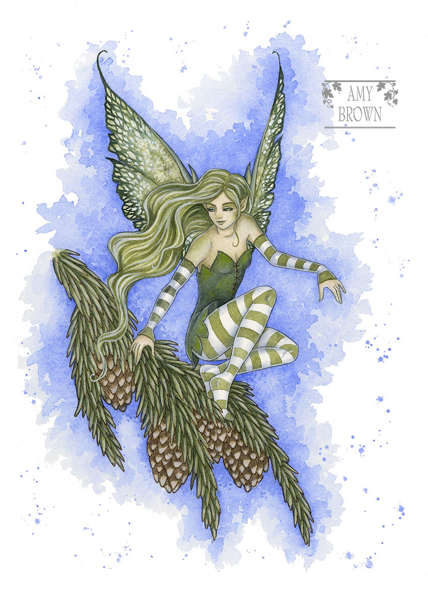 5x7 Mini-Print - Evergreen Fae – Amy Brown Art