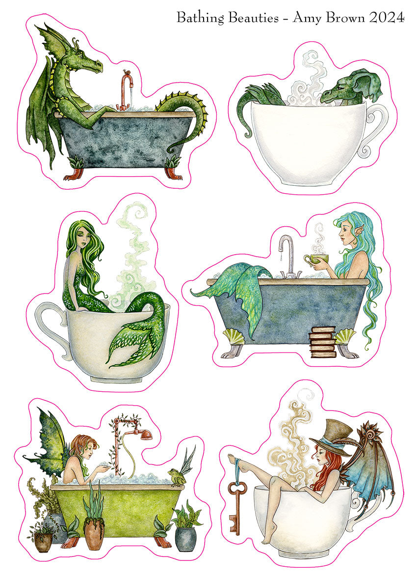 STICKER SHEET - Bathing Beauties – Amy Brown Art