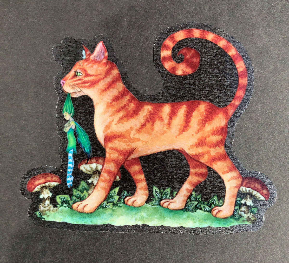 LARGE CLEAR STICKER - What The Cat Dragged In – Amy Brown Art